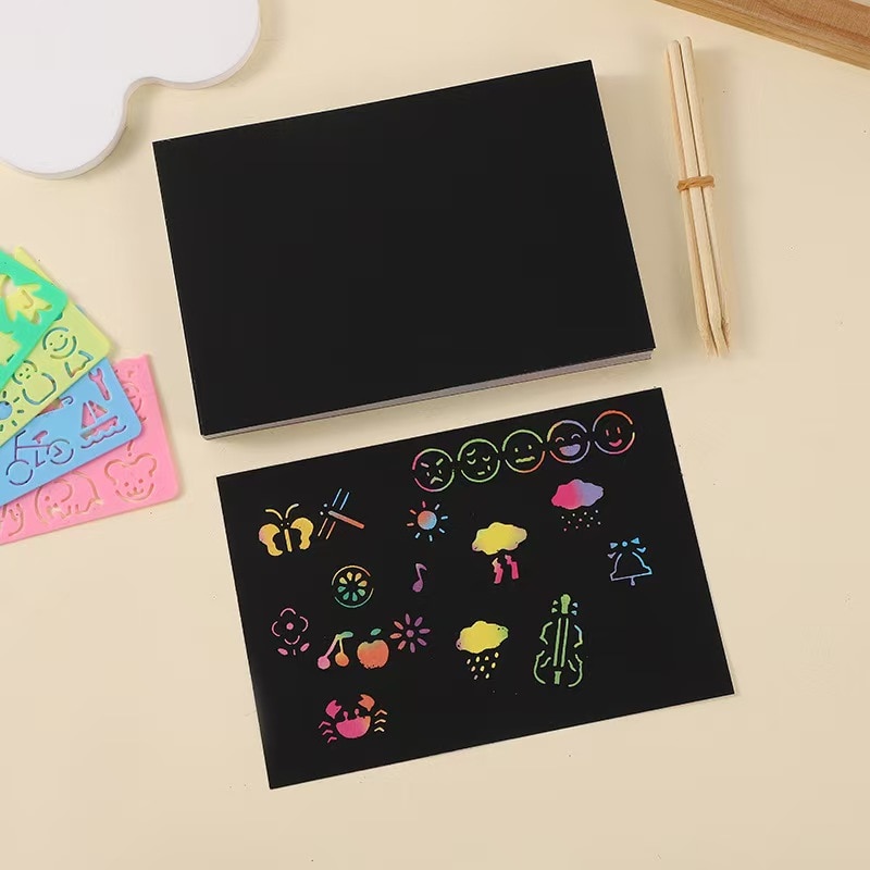 Set de artizanat cu hartie colorata, 60 foi, 4 stilouri din lemn, 4 ...