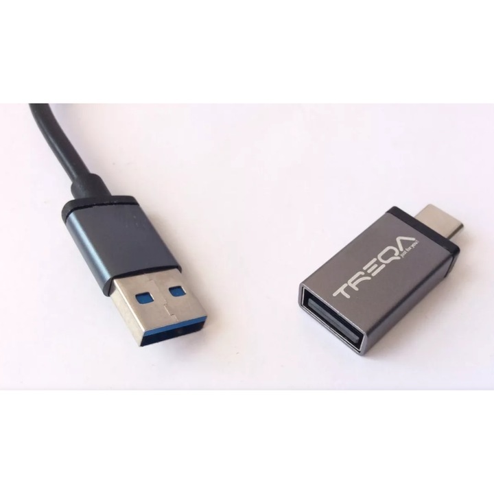 Adaptor USB si USB-C Multiport 4 in 1, USB 3.0, iesire Type-C, din ...