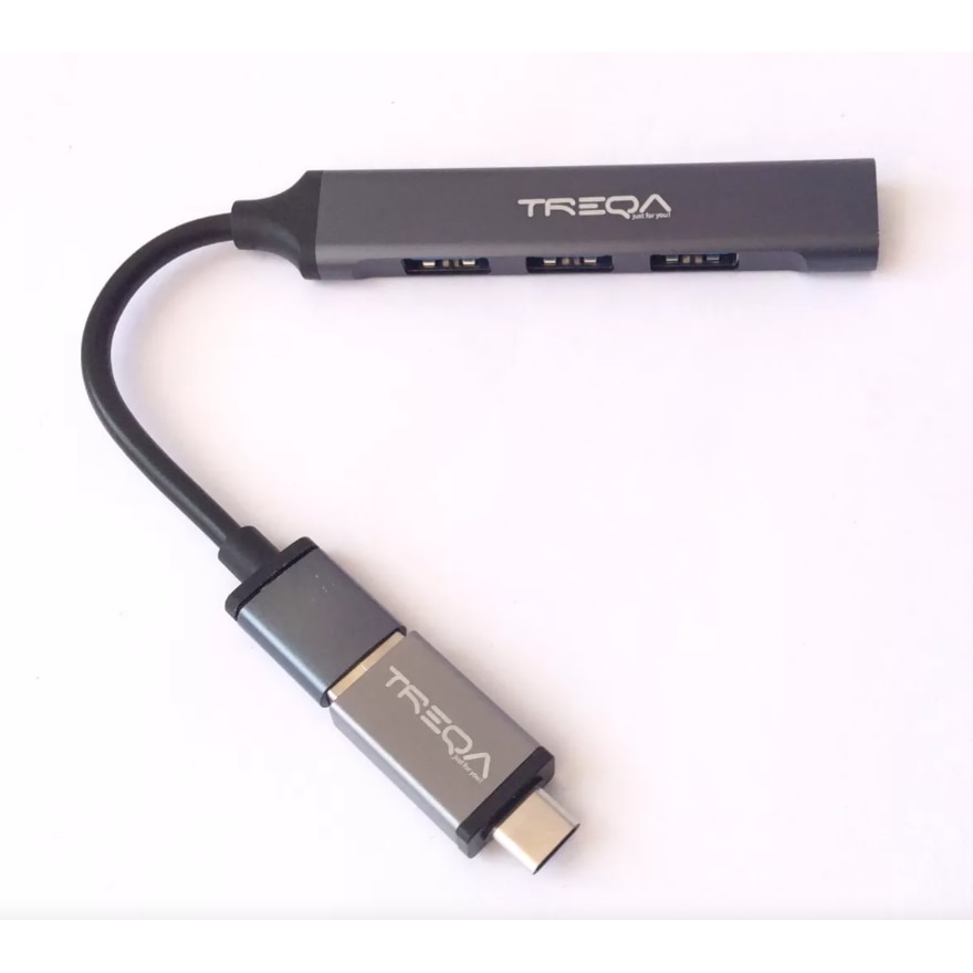 Adaptor USB si USB-C Multiport 4 in 1, USB 3.0, iesire Type-C, din ...