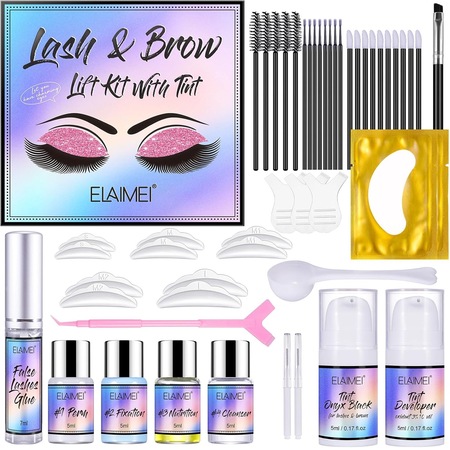Kit de sprancene si gene, Hggzeg, Kit laminare sprancene si gene, 50 ...