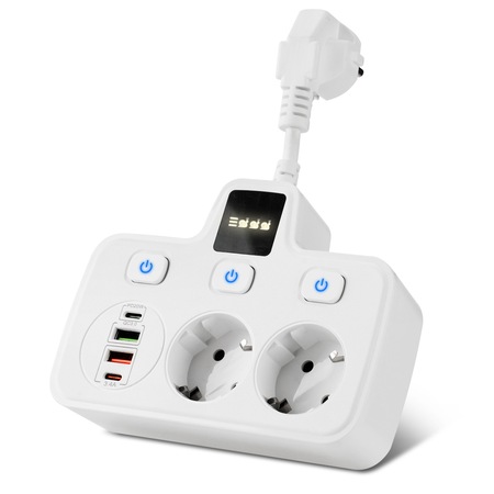 Prelungitor 3000W, 2 Prize/2 USB-A/2 USB-C, Sanyu Media®, 3 ...