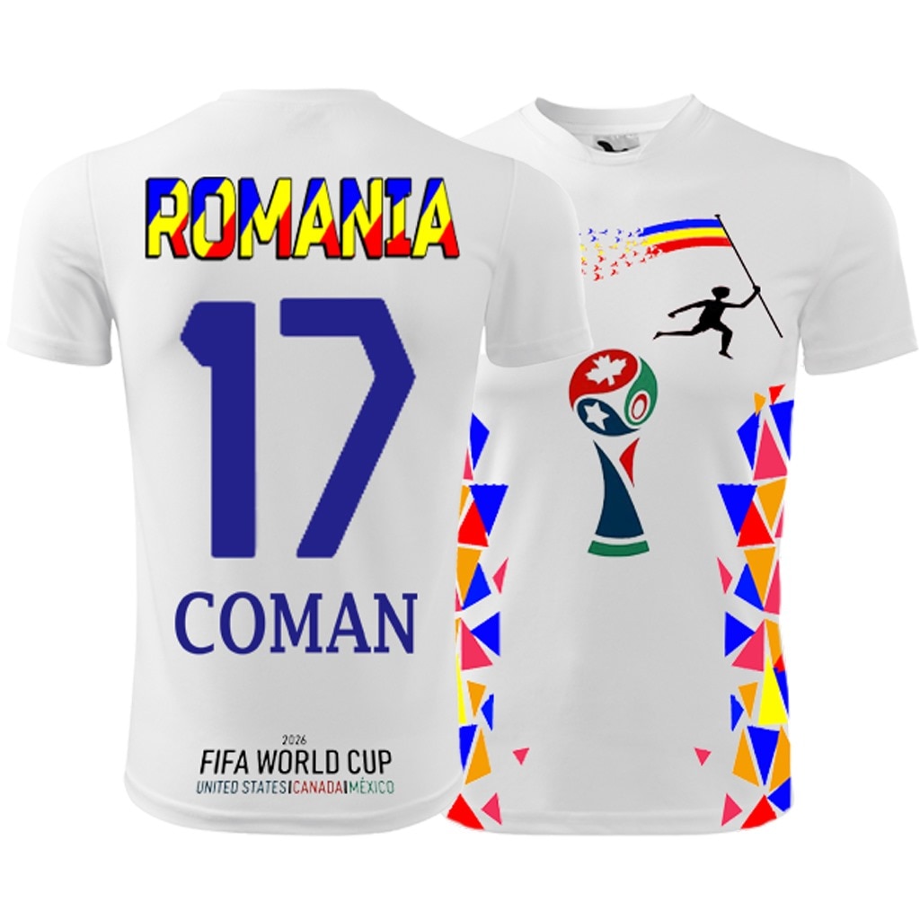 Tricou Romania Cupa Mondiala Coman 2026, L, Alb - eMAG.ro