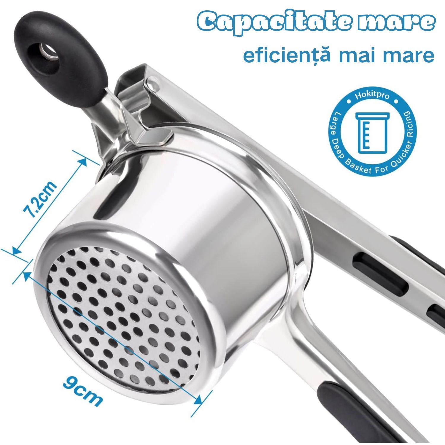 Hokitpro Presa pentru Piure de Cartofi, cu 3 Site Interschimbabile ...