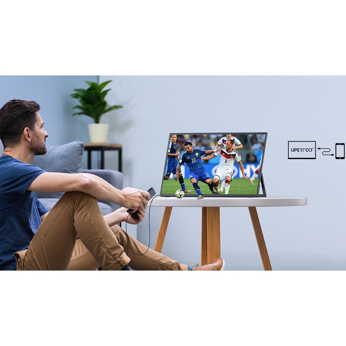 Monitor portabil 18.5" UPERFECT 120Hz IPS, 100%sRGB, Full HD, VESA ...