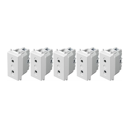Priza simpla Tem Modul, standard italian, modulara, IP20, alba (set 5 ...