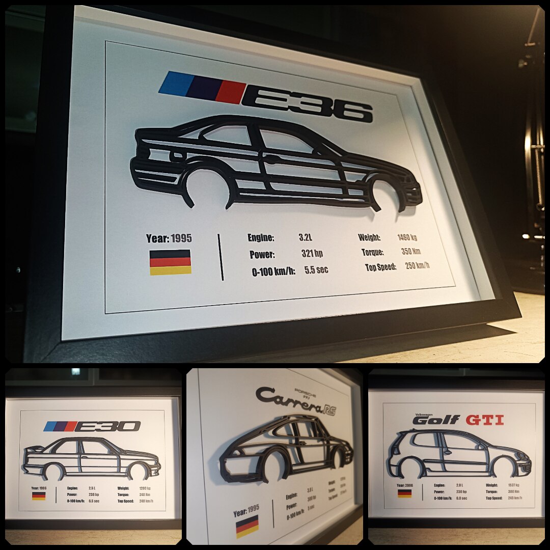 Tablou 3D BMW M3 E36 cu rama - eMAG.ro