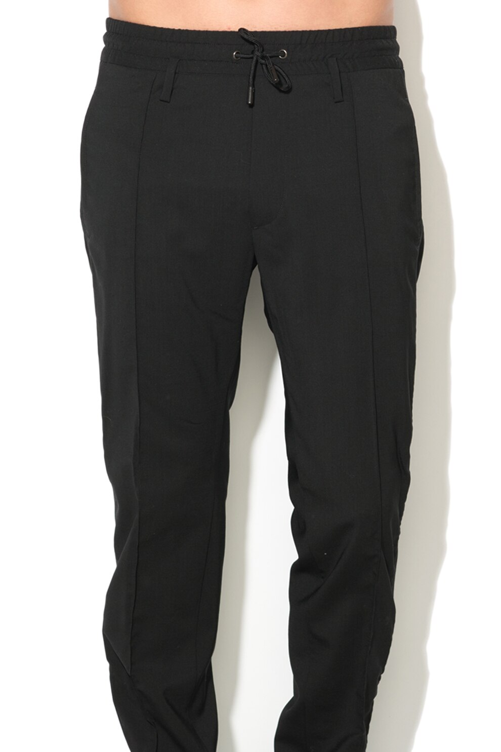 Diesel Black Gold, Панталон с ниско дъно и еластични страни, Черен, 52 ...