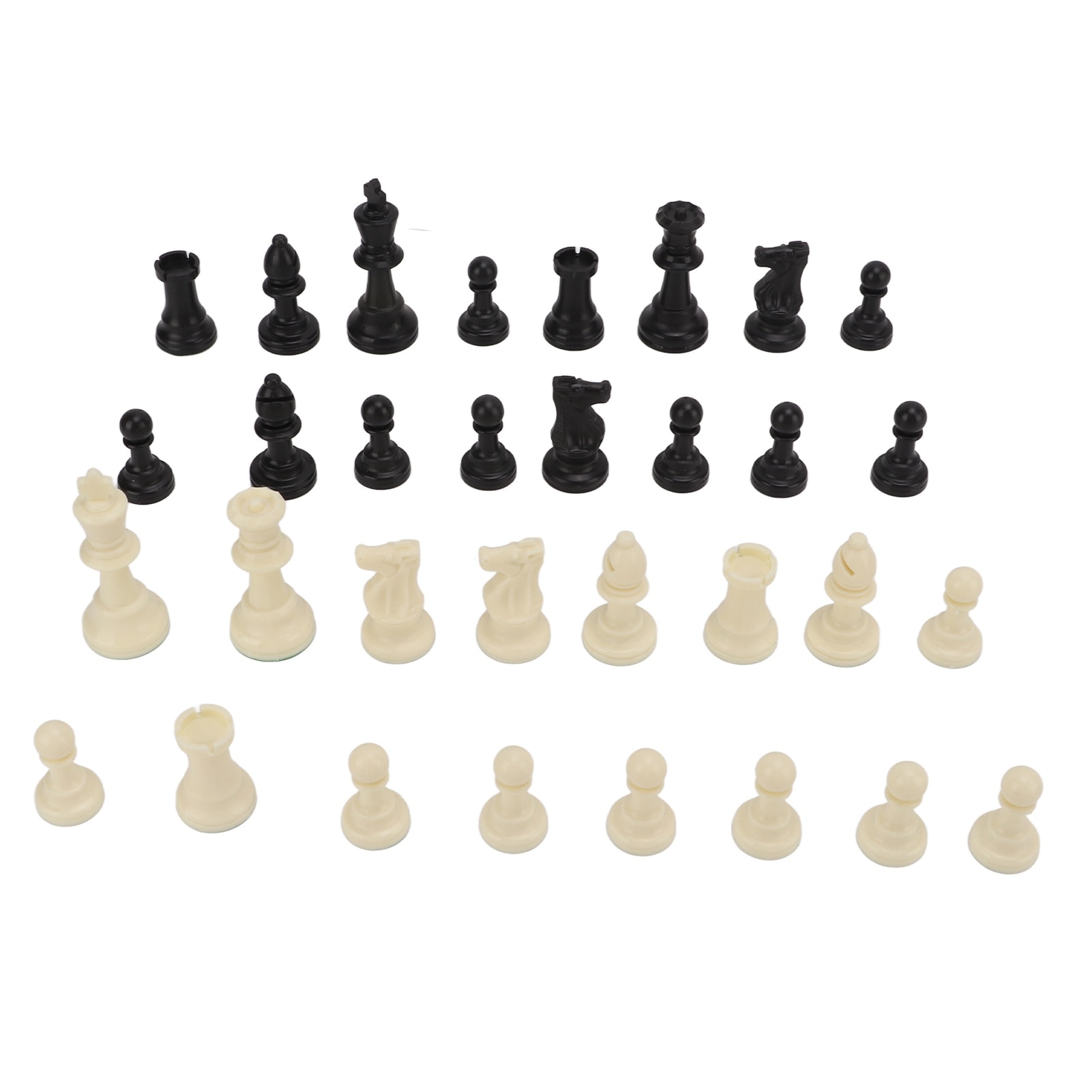 Set piese de sah Enforose, 32 piese, material PP, alb-negru, dimensiuni ...