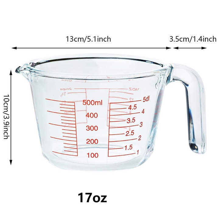 Cana gradata 500ml- fara BPA, WANDAVICTA® potrivit pentru temperaturi ...