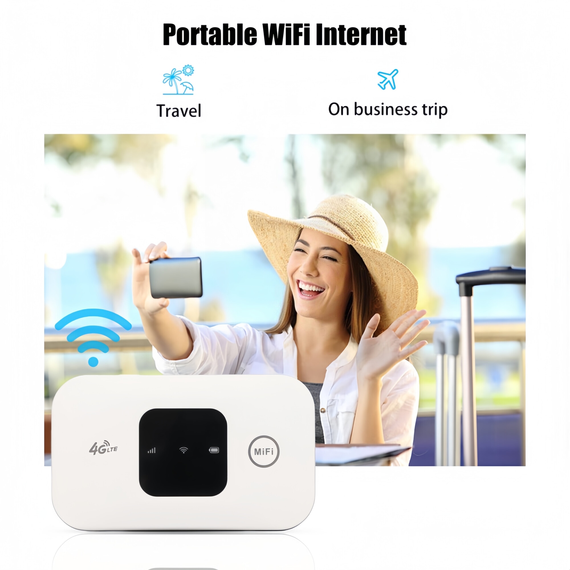 Router portabil, MF800-E, router 4G, slot SIM, 150Mbps, Suporta 10 ...