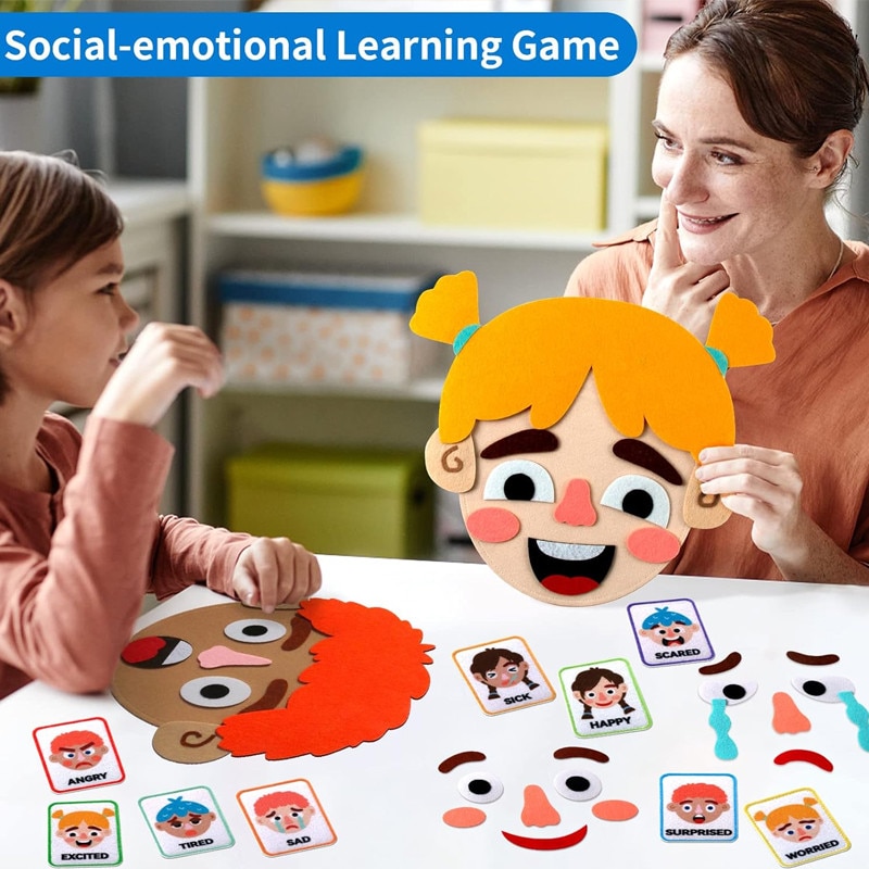 Set de jocuri socio-emotionale cu 83 de piese, educatie Montessori ...