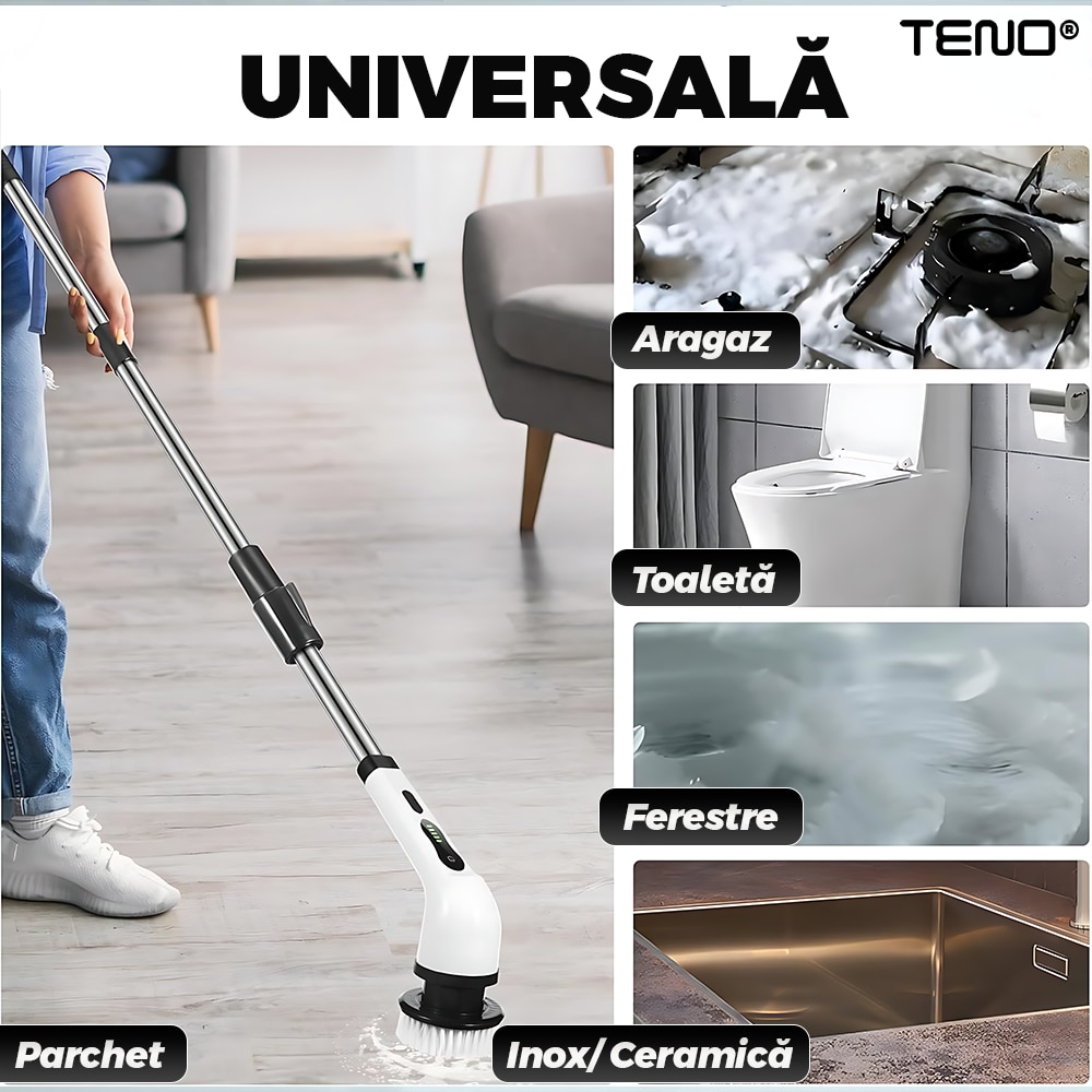 Perie Electrica Rotativa 9 in 1 Teno®, 9 capete inlocuibile, 2 viteze ...