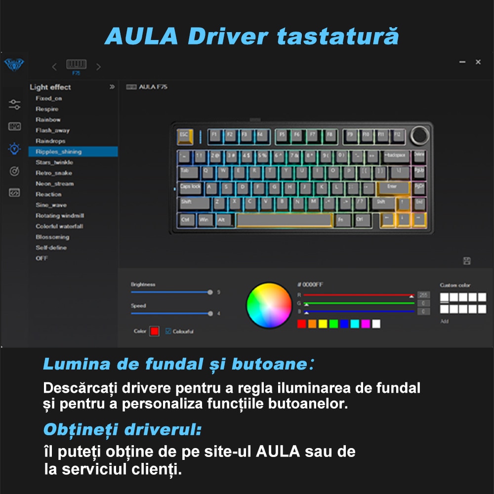 AULA F75 mechanikus gamer billentyűzet - Switch-Leobog Reaper, 3 ...