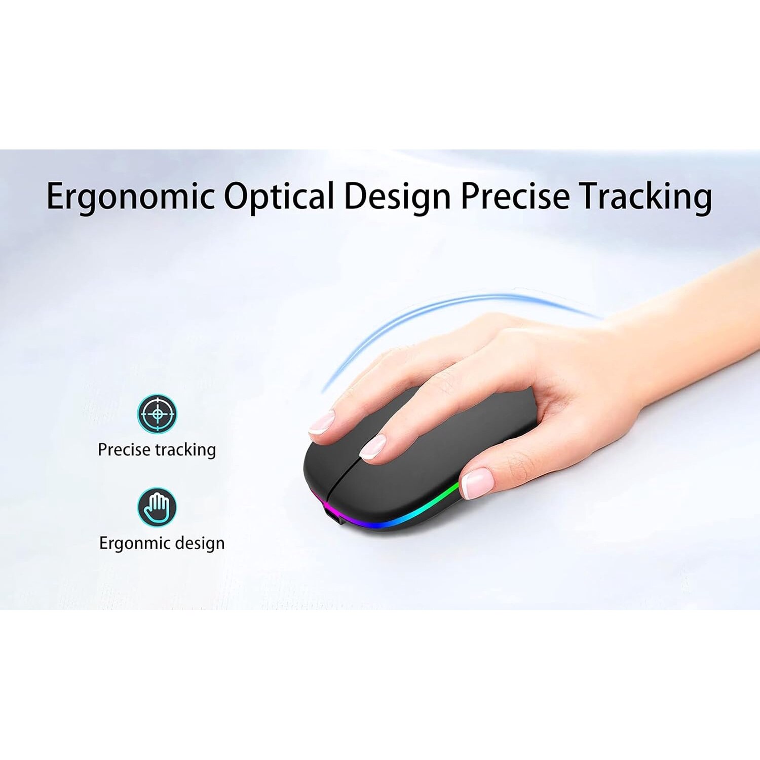 Mouse optic wireless iNext 2.4G si Bluetooth dual-mode, cu iluminare ...