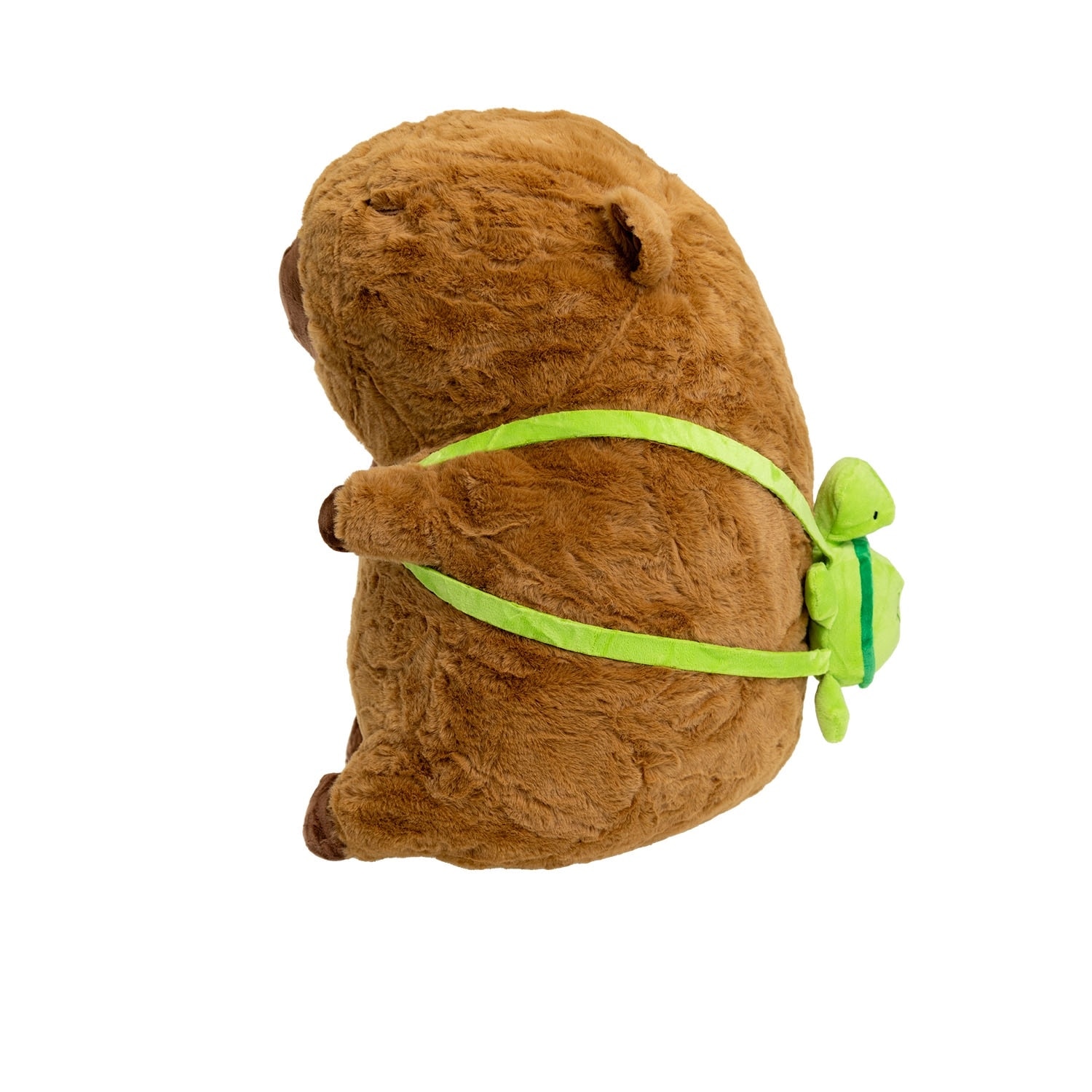 Jucarie de plus Capibara cu rucsac detasabil, 27cm, maro/verde - eMAG.ro