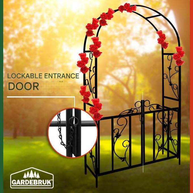 Arcada metalica pentru flori cu poarta, Gardebruk, Pergola, Cadru ...