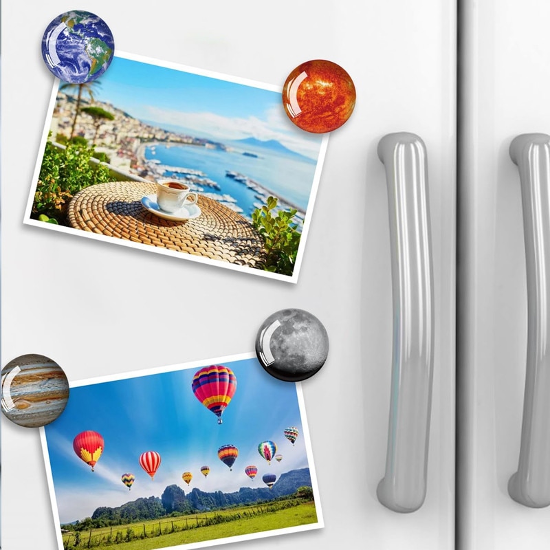 Magnet frigider（set 12）- material din sticla cristalina (diametru 3 cm ...