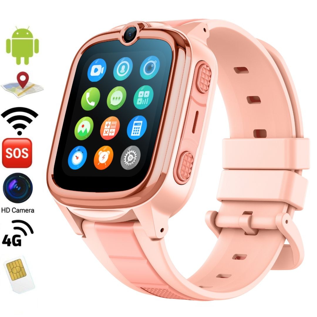 Ceas Mini Smartwatch copii, 4G, cu GPS, Apel telefonic video, Buton SOS ...
