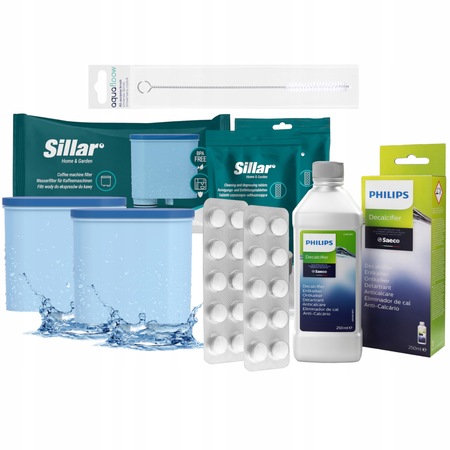 Kit intretinere 6 buc, Sillar, Filtru de apa, Detartrant 250 ml ...