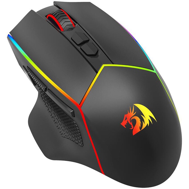 Mouse gaming Redragon Axe Pro, bluetooth, wireless, cu fir, iluminare ...