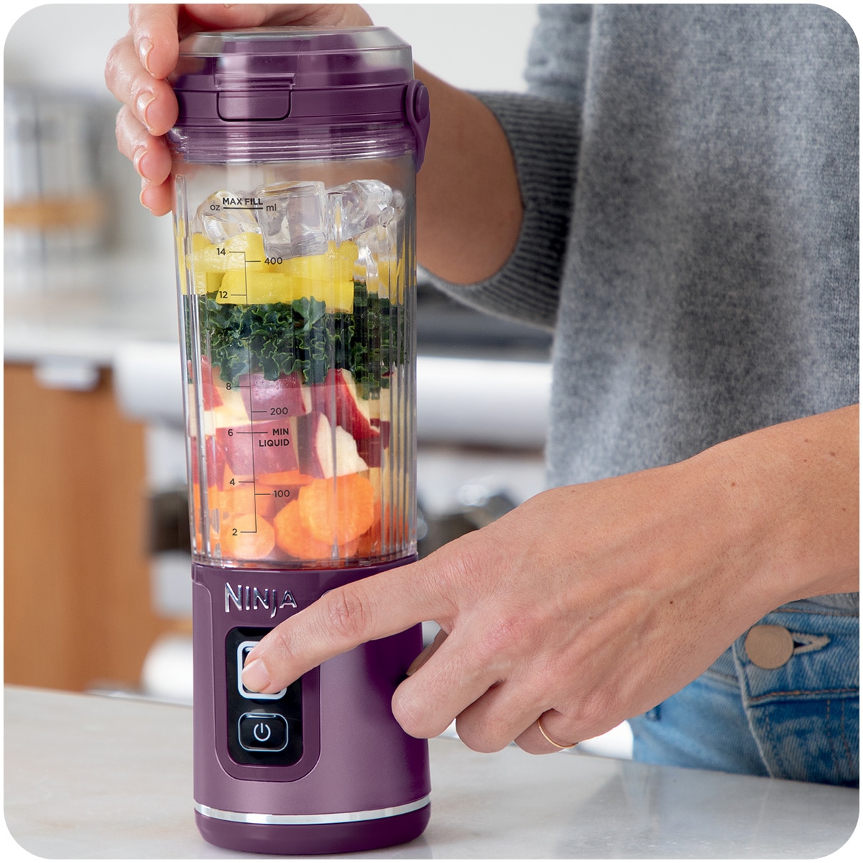 Преносим блендер Ninja Blast BC151EUWH, Капацитет 530 мл, Повече от 10 ...