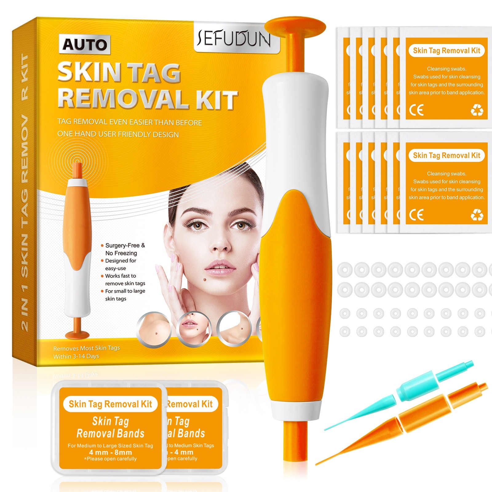 Set pentru indepartare negi si papiloame, Skin tag removal kit, Axroad ...