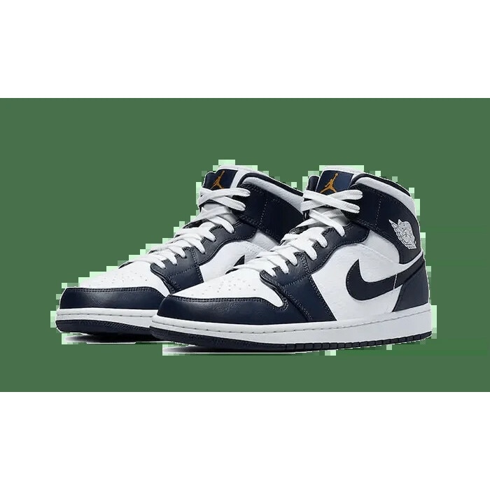 Pantofi sport barbati Jordan Air Jordan 1 Mid, alb, negru, design ...