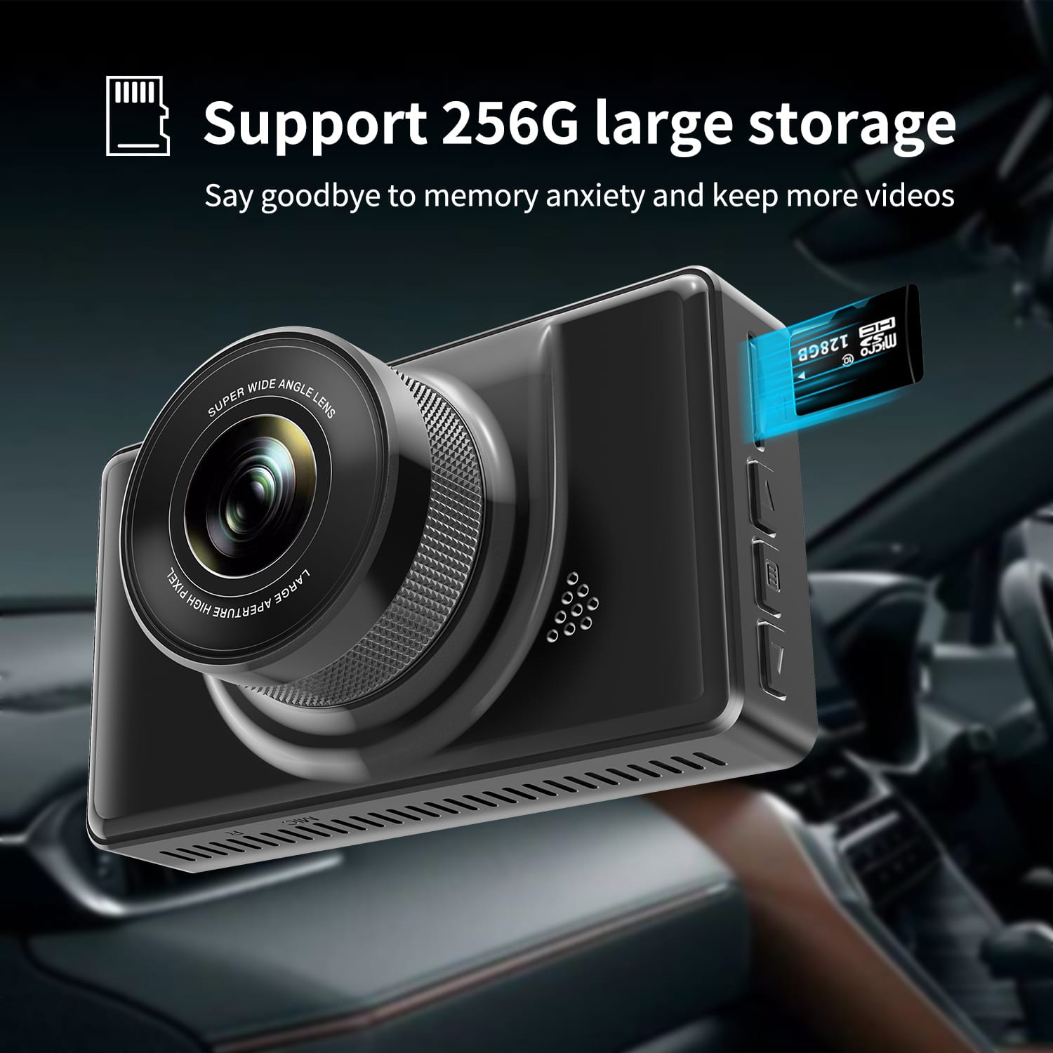 Camera de bord auto smart WiFi 4K +1080P MOGODA®️, Filmare 170° fata si ...