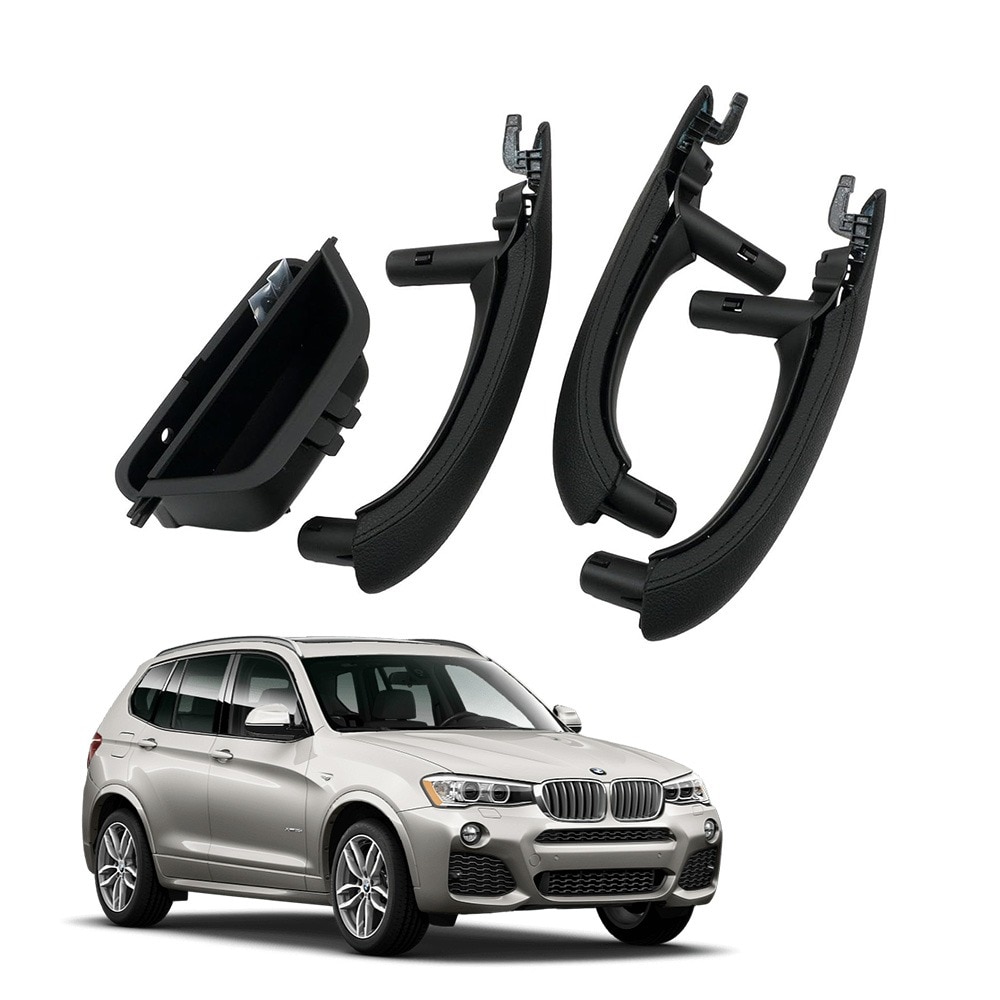Set complet 7 manere interior fata - spate BMW X3 F25 si X4 F26 - Negru ...