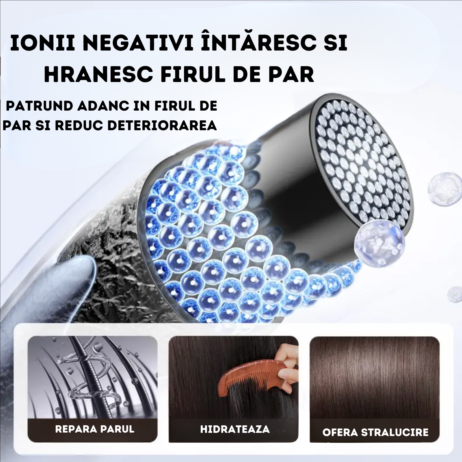 Uscator de Par Infiniteea™, Feon, 1600W, Ionizare, 4 Trepte de ...