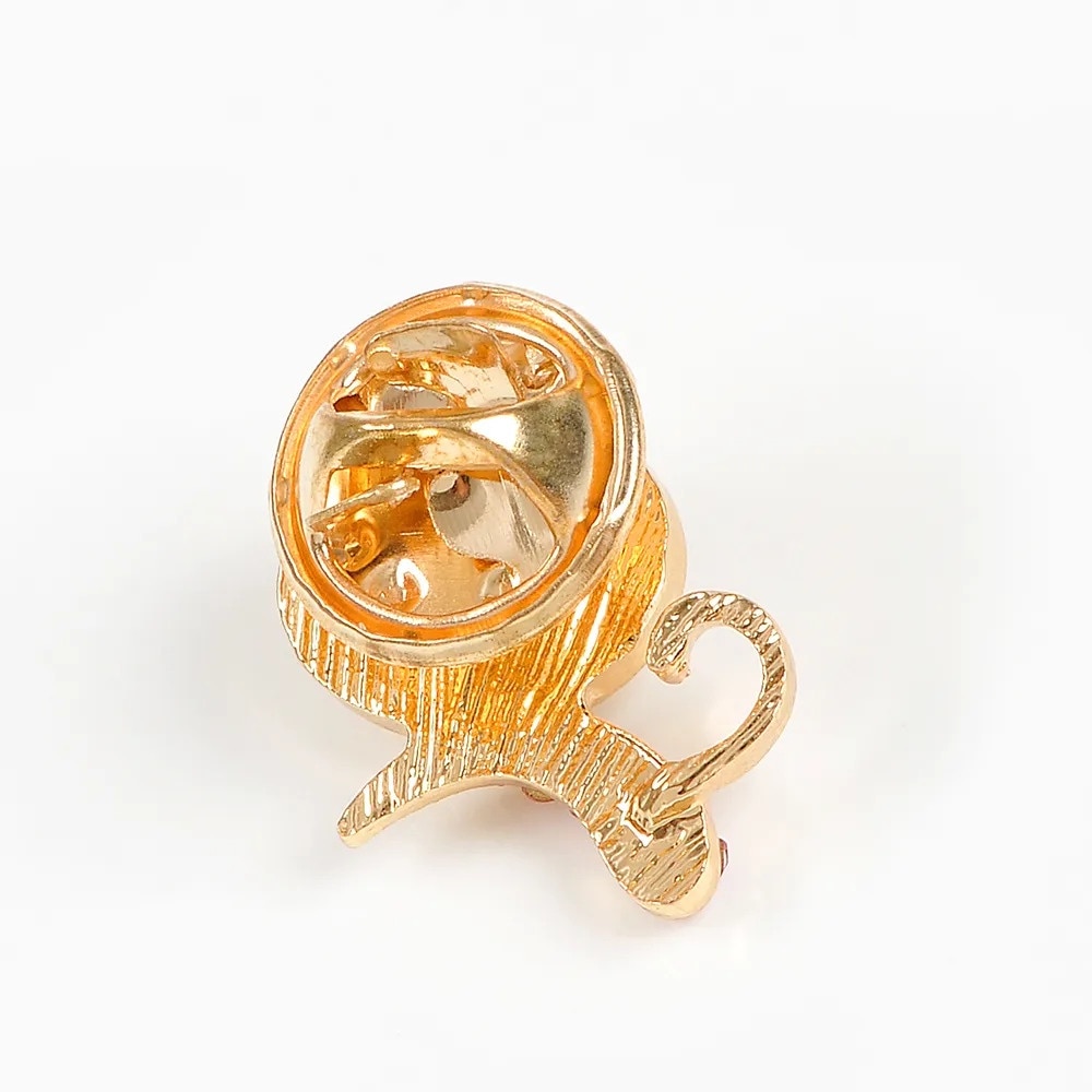 Brosa martisor pisica aurie cu pietre roz, Meli Melo Paris - eMAG.ro