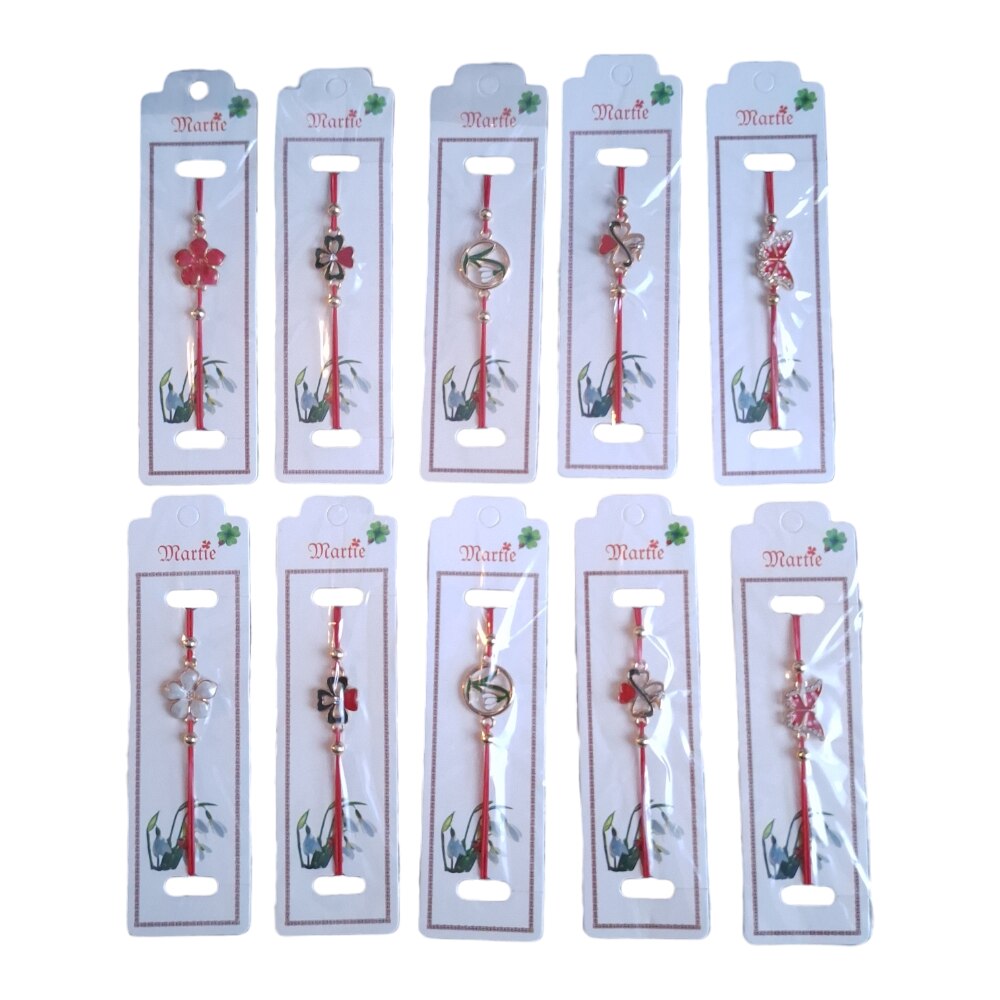 Set 10 Martisoare Tip Bratara Cu Ghiocel, Trifoi, Floare, Fluture ...