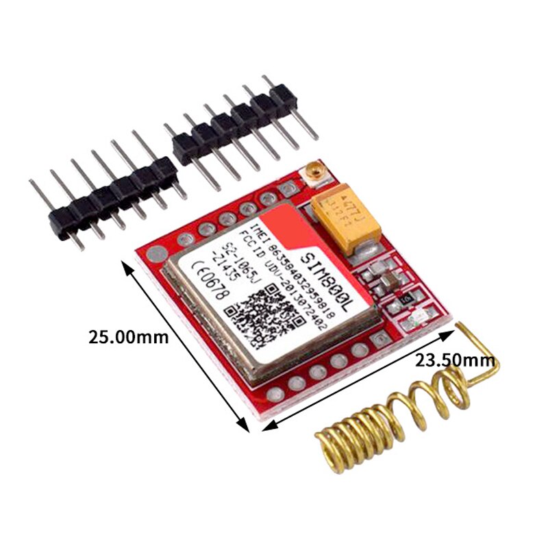 Modul GPRS GSM Quad-Band SIM800L cu antena Helical, 3.4-4.4V - eMAG.ro