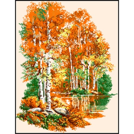 Mesteceni, toamna - kit goblen cu diagrama color - eMAG.ro