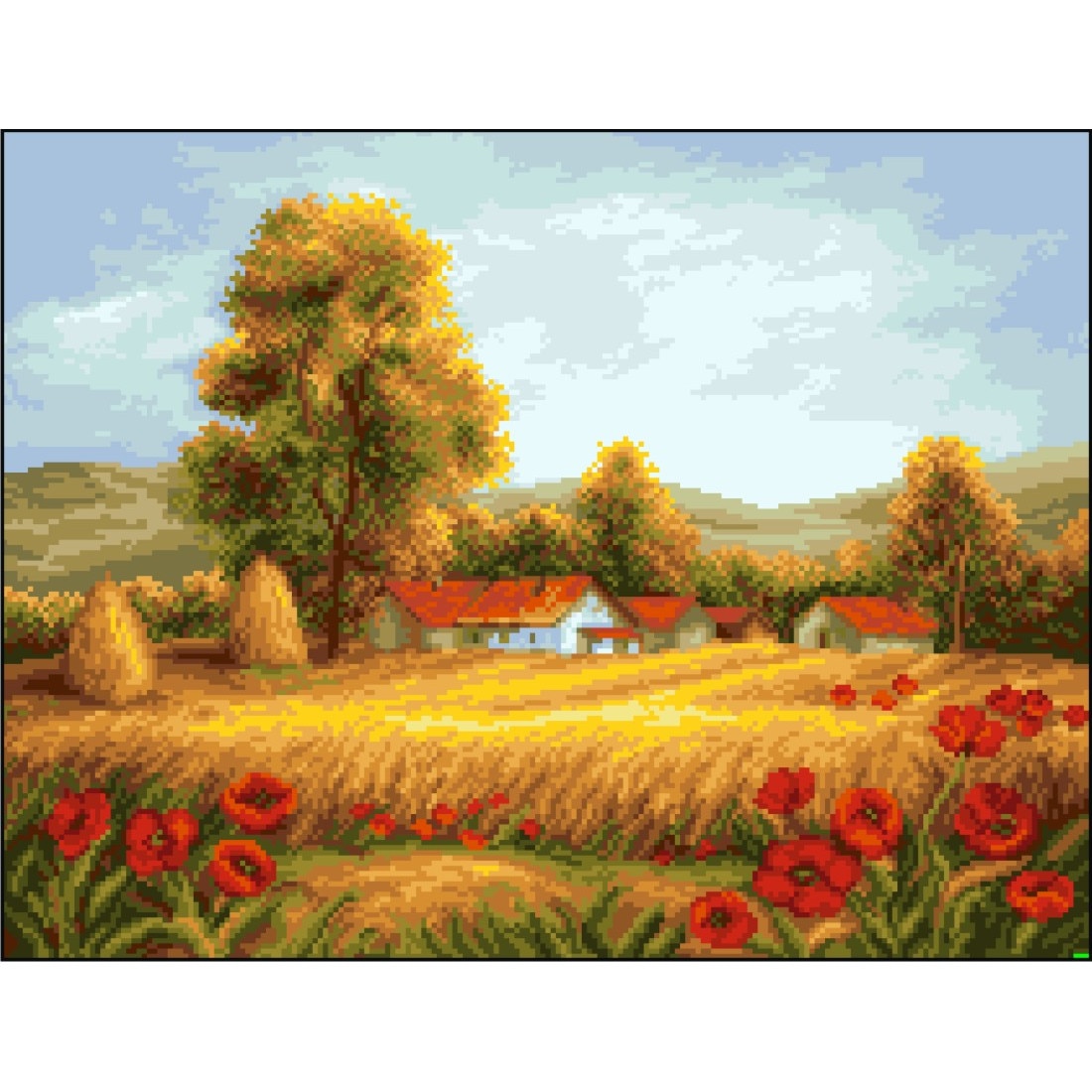 Satul bunicilor - kit goblen cu panza imprimata - eMAG.ro