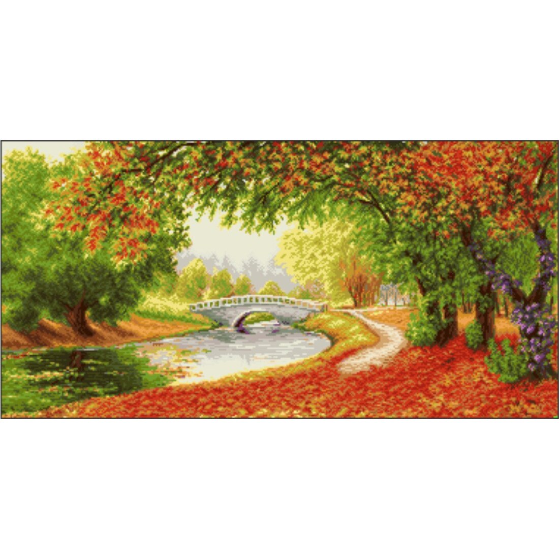 Parc, toamna - kit goblen cu panza imprimata - eMAG.ro