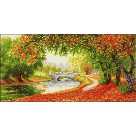 Parc, toamna - kit goblen cu panza imprimata - eMAG.ro