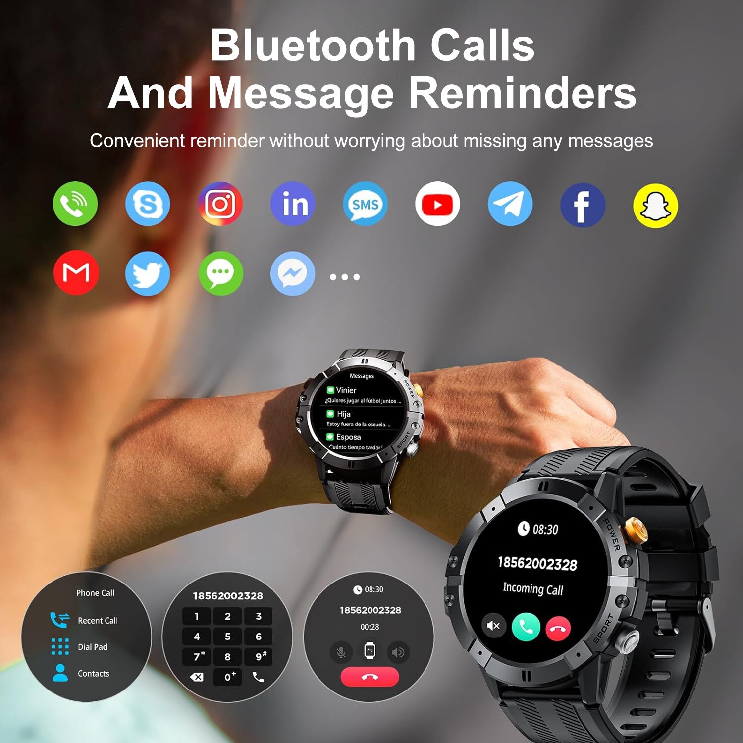Smartwatch CUBOT Watch C29, Ecran AMOLED 1.52", Ceas inteligent pentru ...