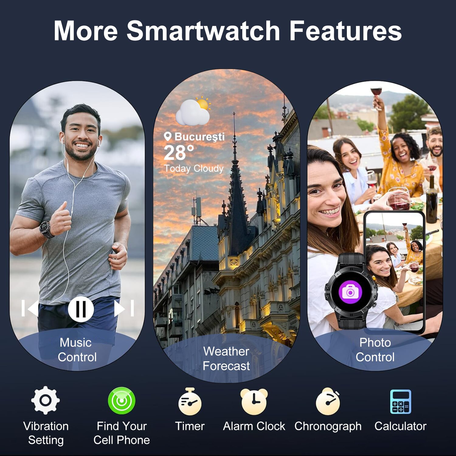 Smartwatch CUBOT Watch C29, Ecran AMOLED 1.52", Ceas inteligent pentru ...