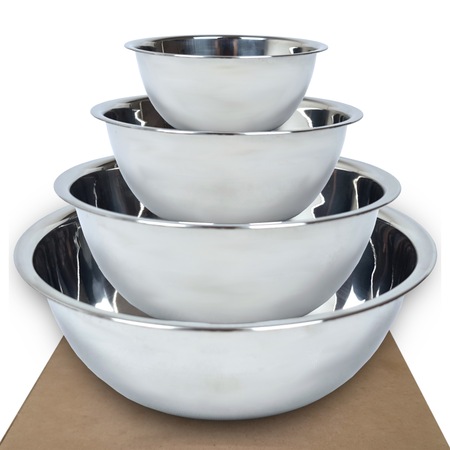 Set 4 boluri din inox Gardenko, Ø16-28 cm, 0,8 L - 4,4 L, boluri ...