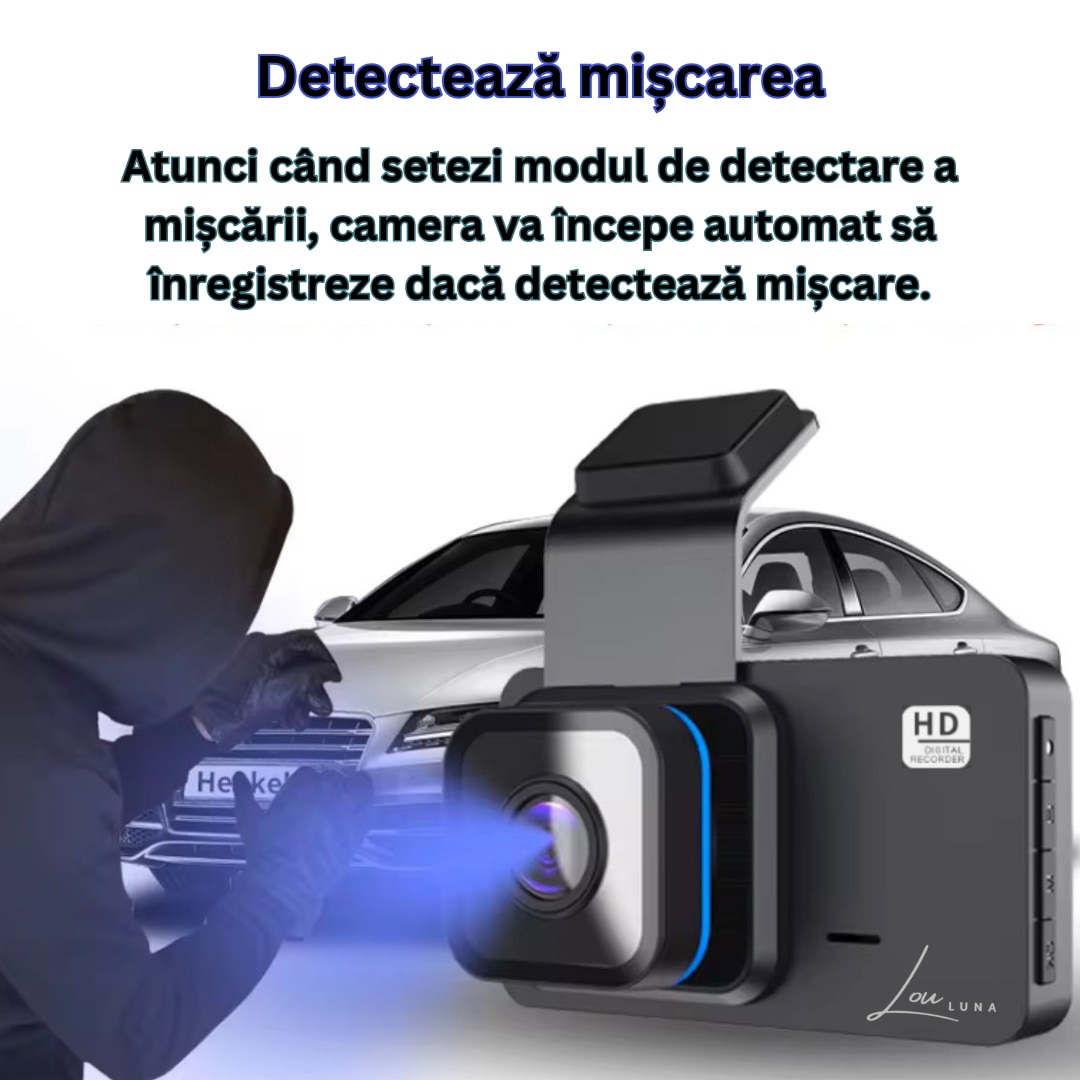 Camera auto de bord LouLuna Wifi, GPS, Full HD 4K, 1080 P, Card 32 GB ...