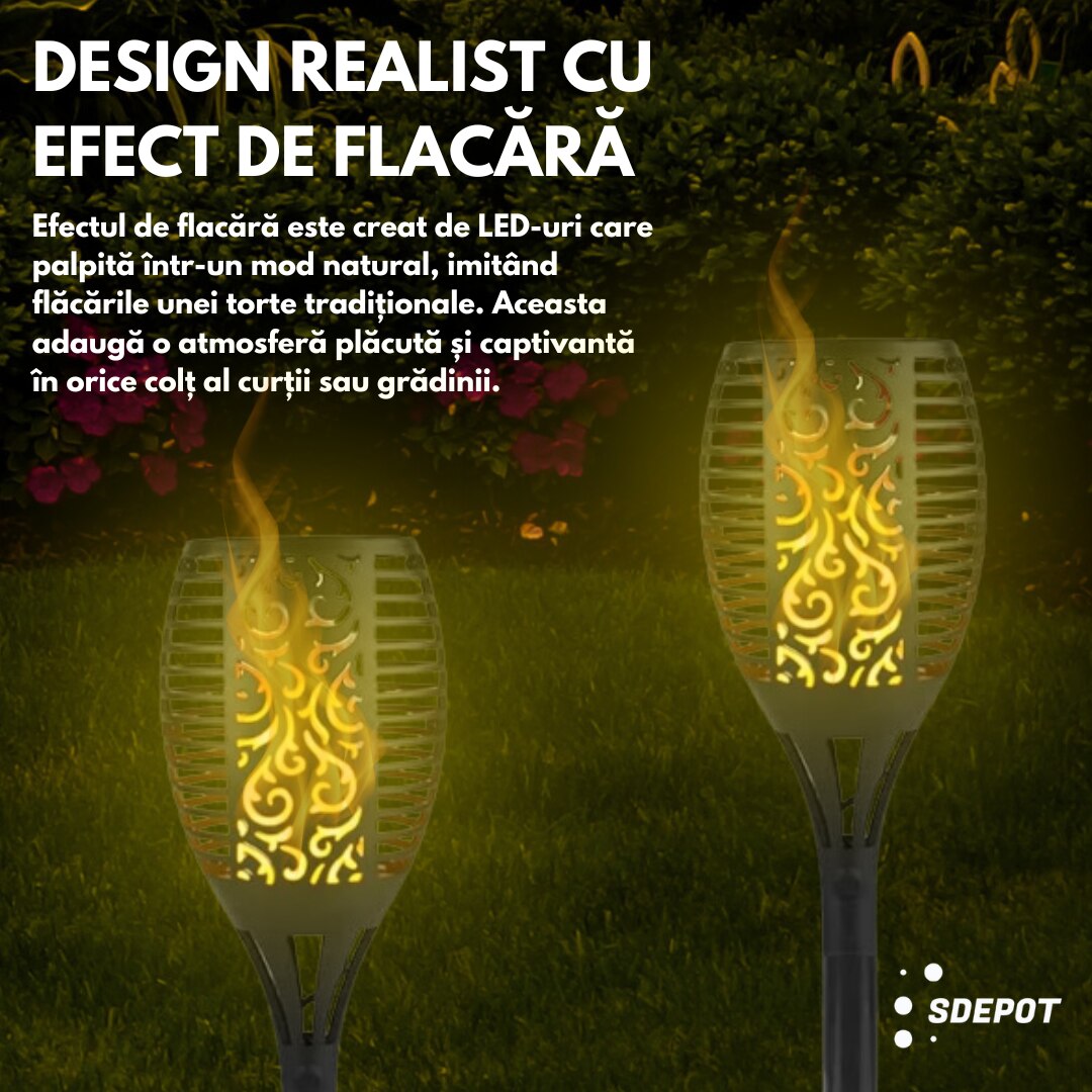 Set 6 lampi solare de exterior SDEPOT®, design tip torta decorativa, cu ...