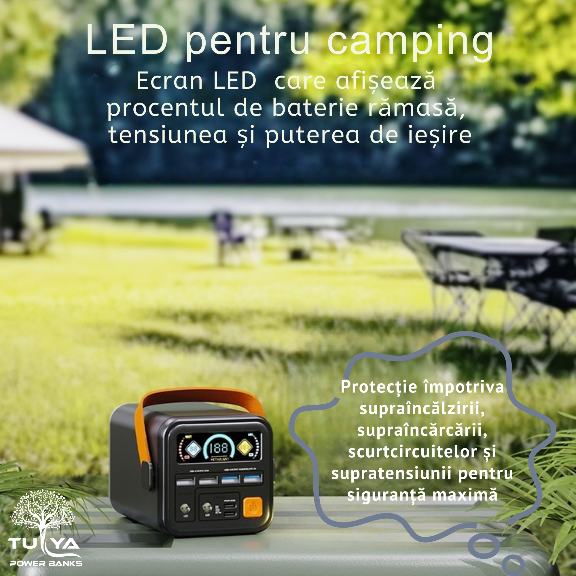 Acumulator Extern 60000 mAh, TU&YA® 100W, 4 x USB, 2 x Type C ...