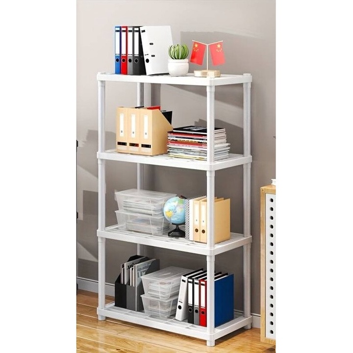 Raft-etajera din plastic cu 4 niveluri. Alb - eMAG.ro