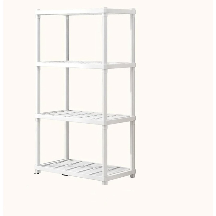 Raft-etajera din plastic cu 4 niveluri. Alb - eMAG.ro