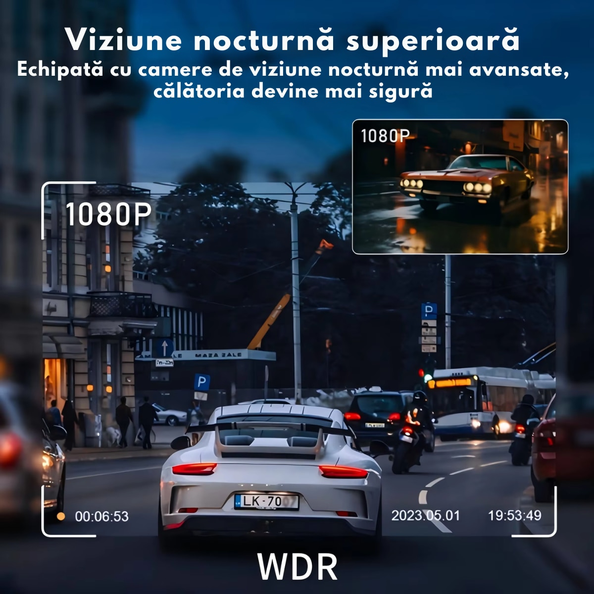 Camera de bord pentru masina cu 4 canale 360° – FHD 1080P, VisionHub ...