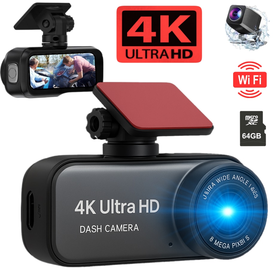 Camera Auto DVR Nuvora, Camera de Bord, Full HD 4K,1080P, Design Modern ...