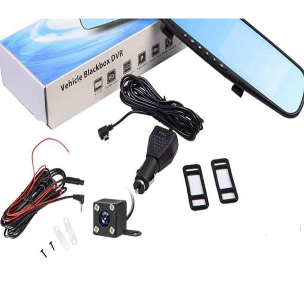Oglinda Auto retrovizoare cu Camera Duala Fata - Spate ecran 2,4 inch/6 ...