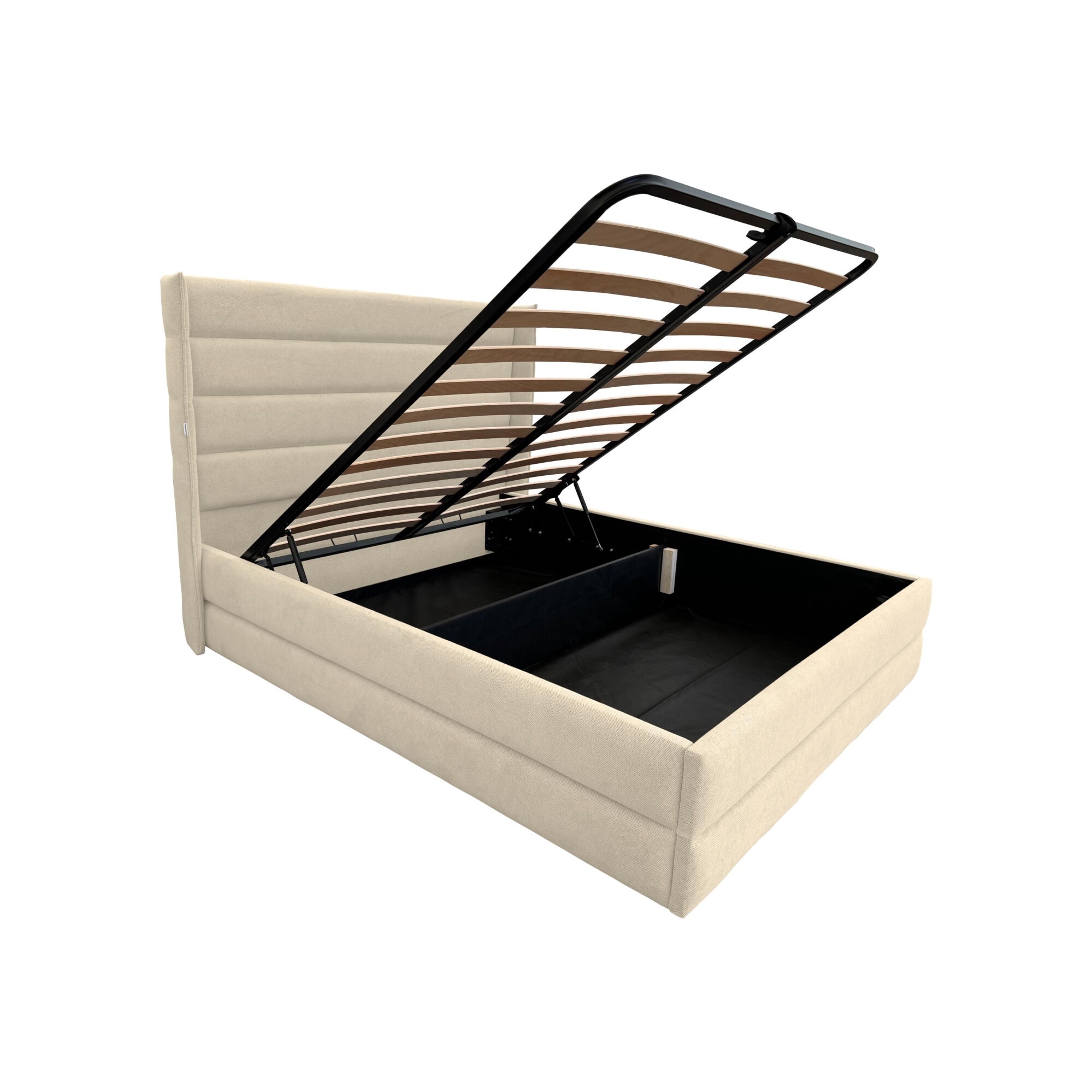 Pat tapitat Gravity Luxury cu spatiu de depozitare si somiera ...