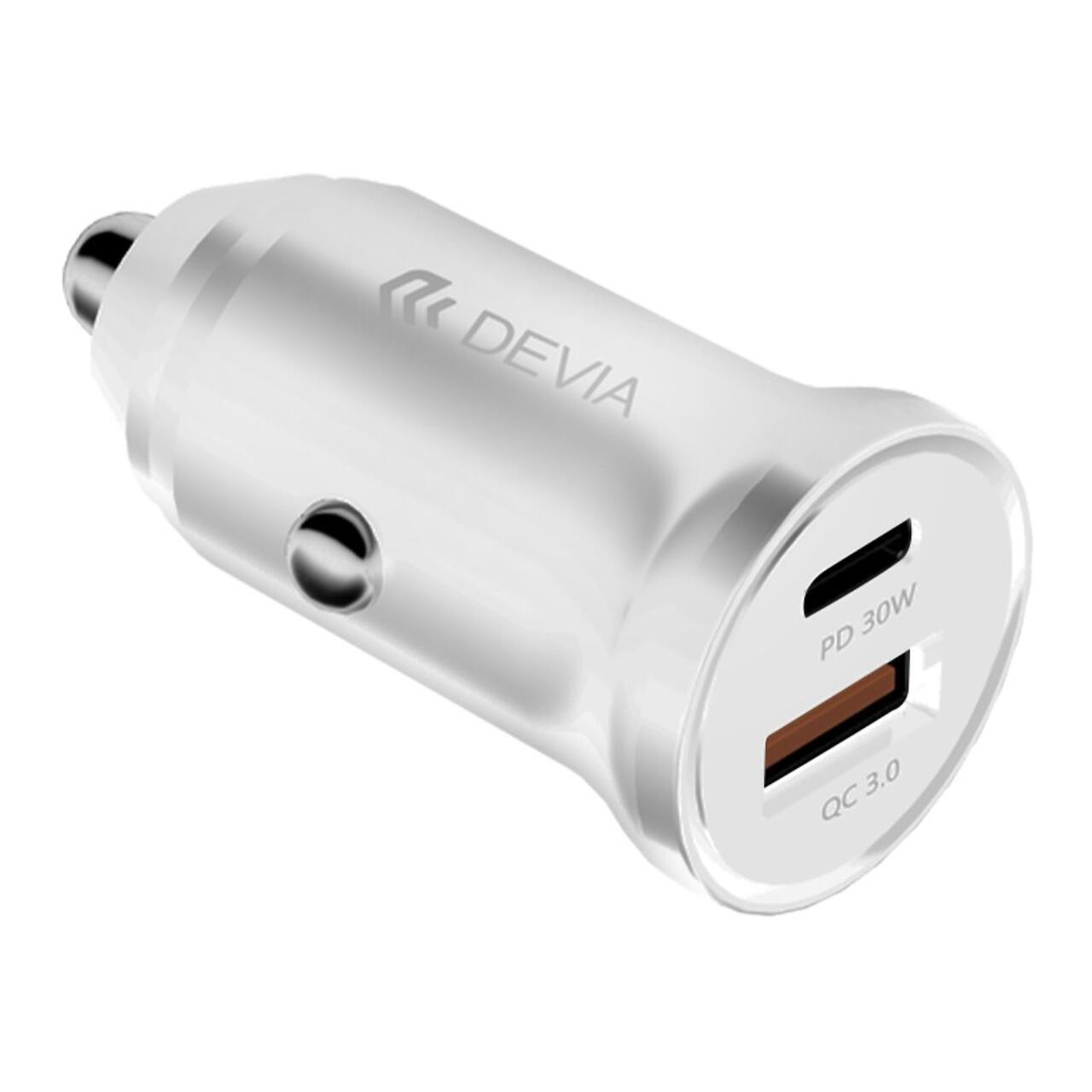 Autós töltő Devia Smart Series Mini PD 30W +QC 3.0 1 x USB-A + 1 x Type ...